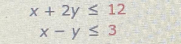 x+2y≤12x−y≤3 | Chegg.com