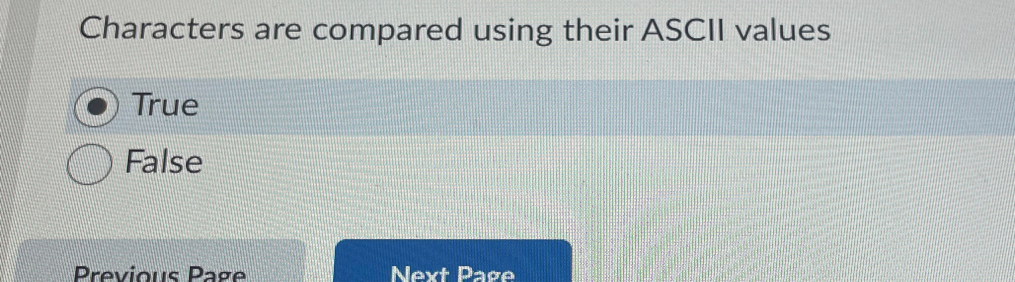 Solved Characters are compared using their ASCII | Chegg.com