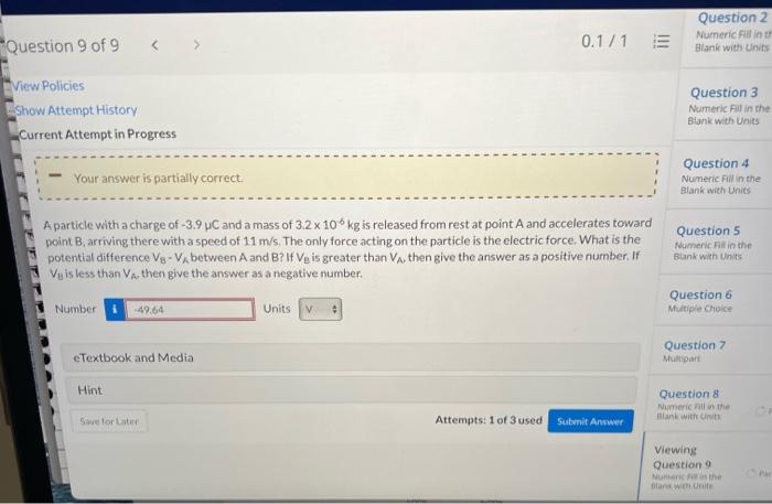 Solved Question 2 Numeric Flint Blank with Units Question 9 | Chegg.com