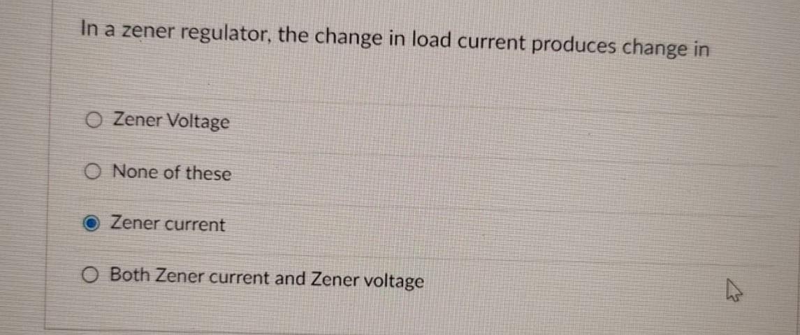Solved In a zener regulator, the change in load current | Chegg.com