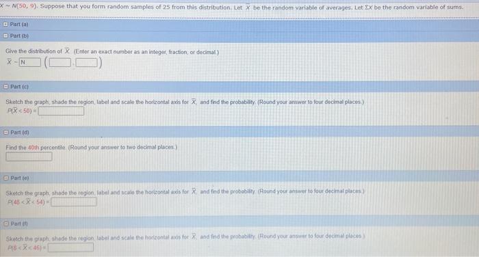 Solved N(50,9), Suppose that you form random sample part (a) | Chegg.com