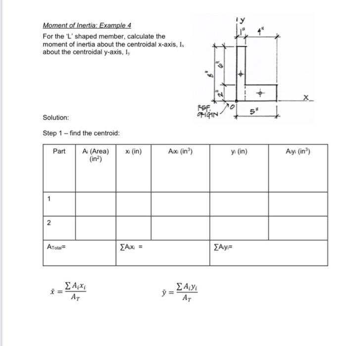 Solved Moment of Inertia: Example 4 For the 'L' shaped | Chegg.com