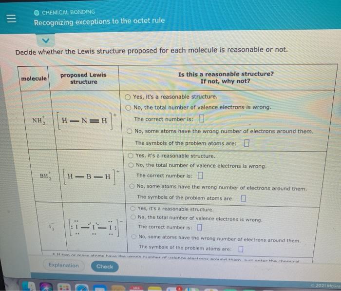 Solved CHEMICAL BONDING Recognizing exceptions to the octet | Chegg.com
