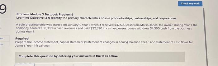 Solved Problem: Module 3 Textbook Problem 9 Learning | Chegg.com