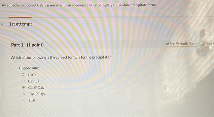 Solved An aqueous solution of CaBr2 is mixed with an aqueous | Chegg.com