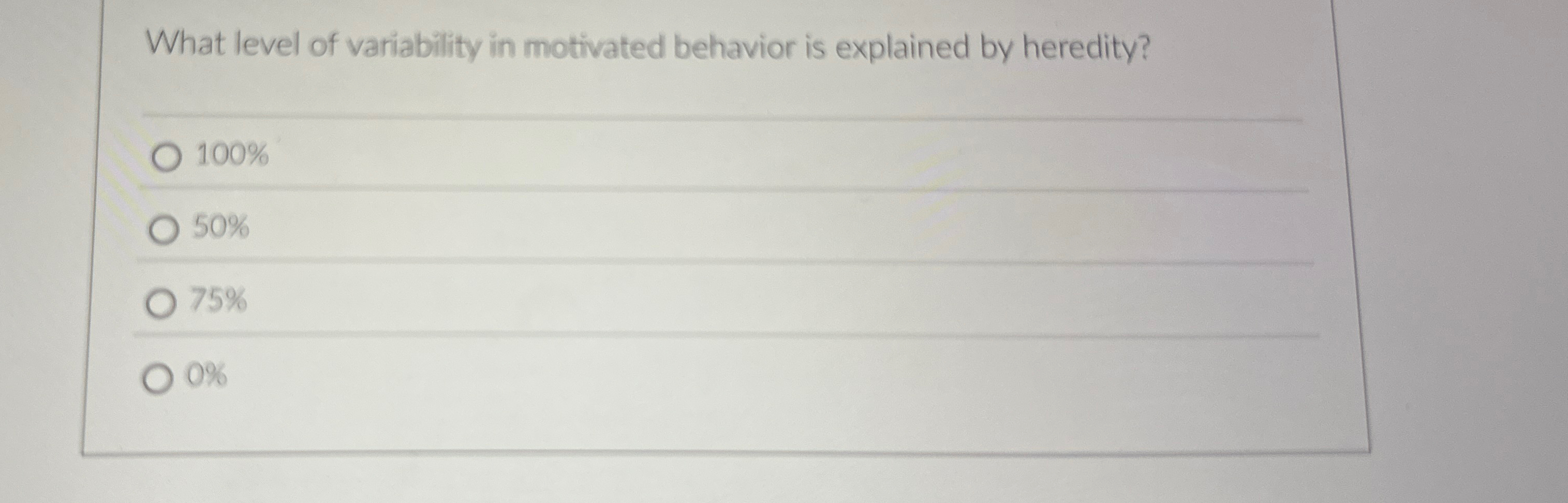 Solved What level of variability in motivated behavior is | Chegg.com