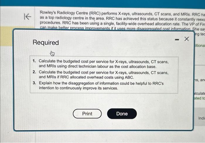 Rowley's Radiology Centre (RRC) performs X-rays, | Chegg.com