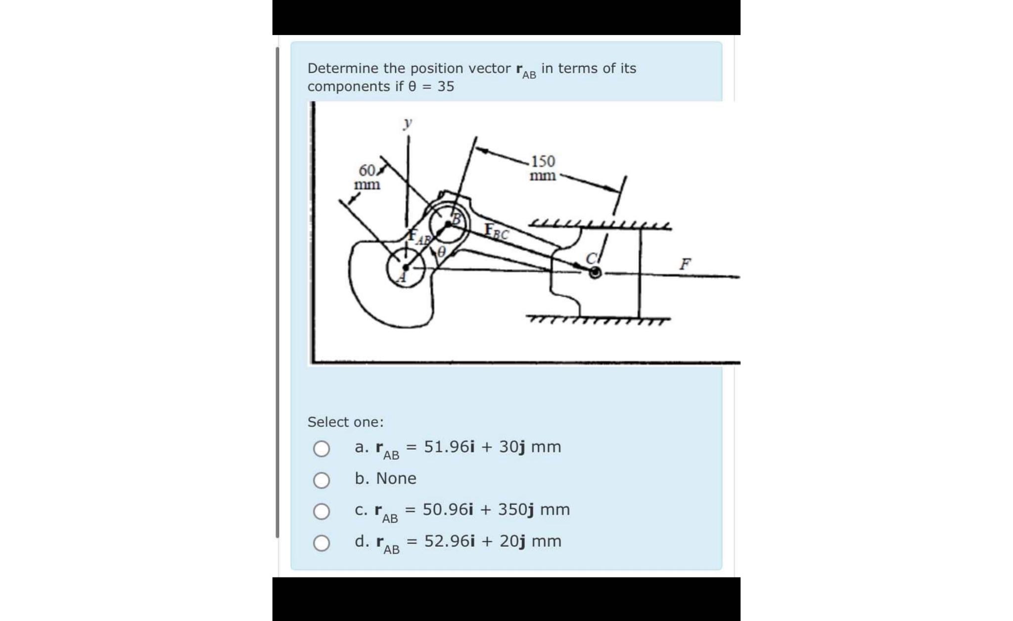Determine the position vector rAB ﻿in terms of its | Chegg.com