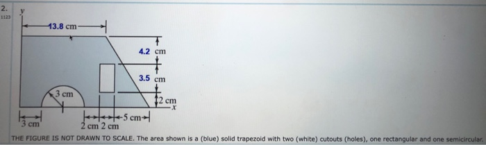 Solved 13.8 cm— 4.2 cm 3.5 cm 12 cm -5 cm 2 cm 2 cm THE | Chegg.com