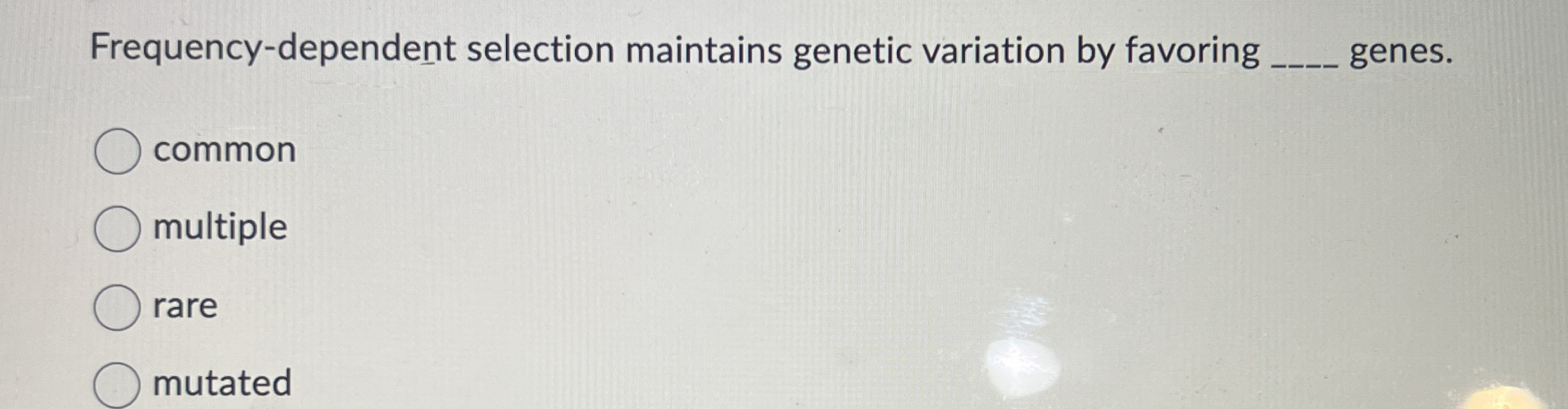 Solved Frequency-dependent selection maintains genetic | Chegg.com