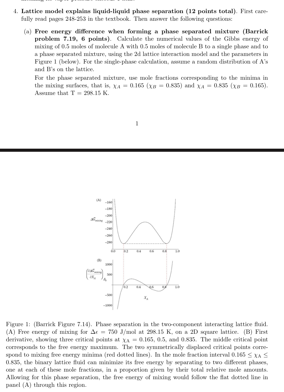 Solved Lattice model explains liquid-liquid phase separation | Chegg.com
