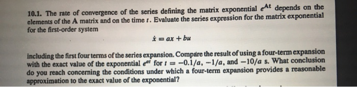Solved 10.1. The rate of convergence of the series defining | Chegg.com
