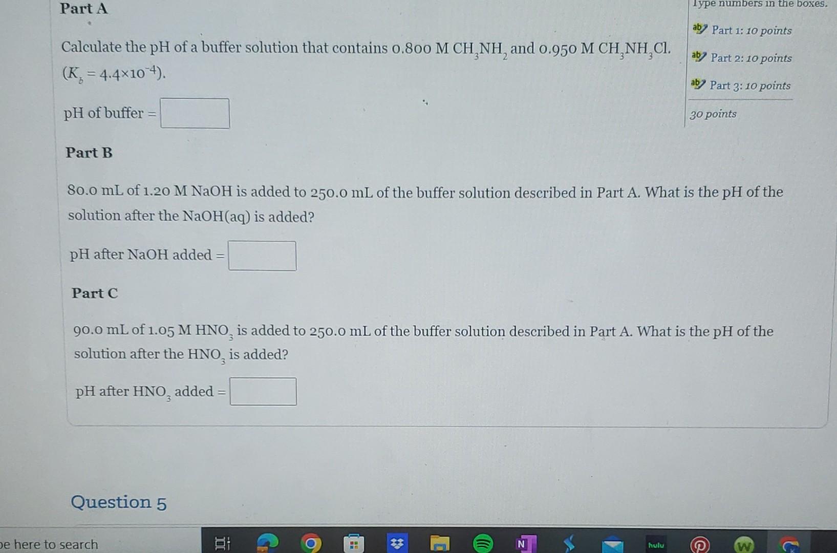 Solved Part A Calculate the pH of a buffer solution that | Chegg.com