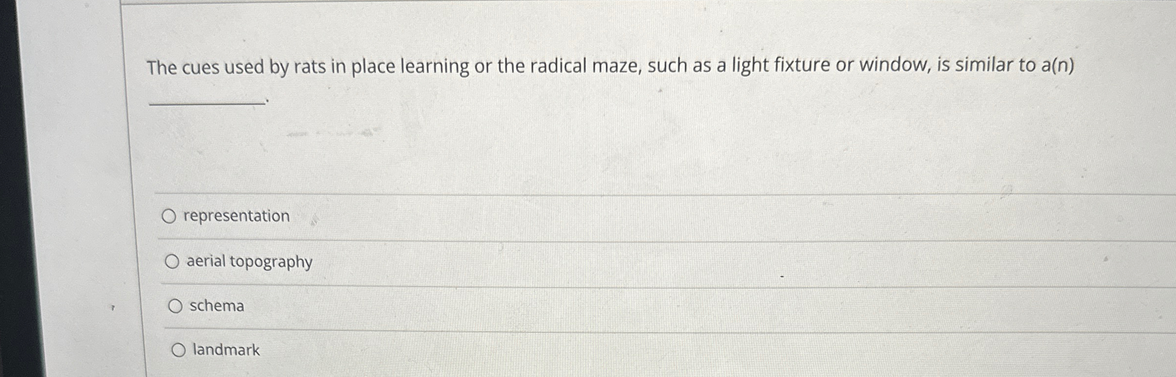 Solved The cues used by rats in place learning or the | Chegg.com