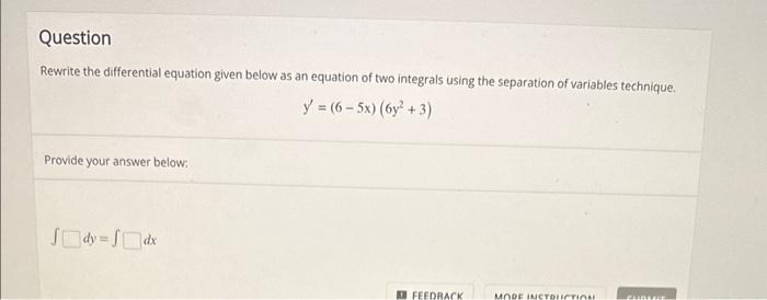 Solved Rewrite the differential equation given below as an | Chegg.com
