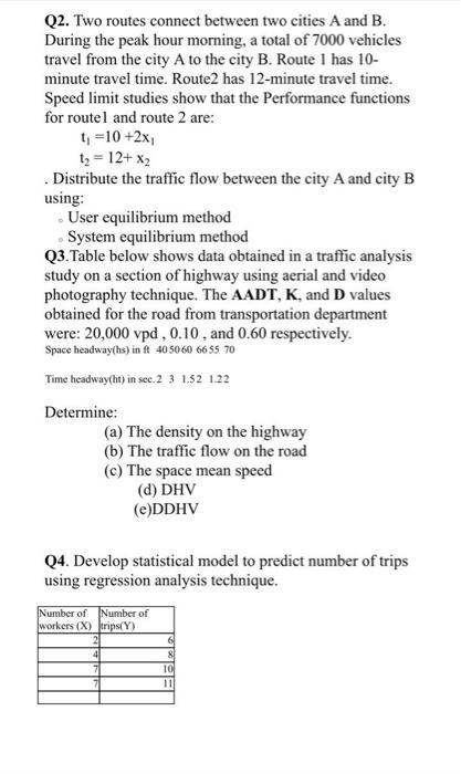 Solved Q2. Two routes connect between two cities A and B. | Chegg.com