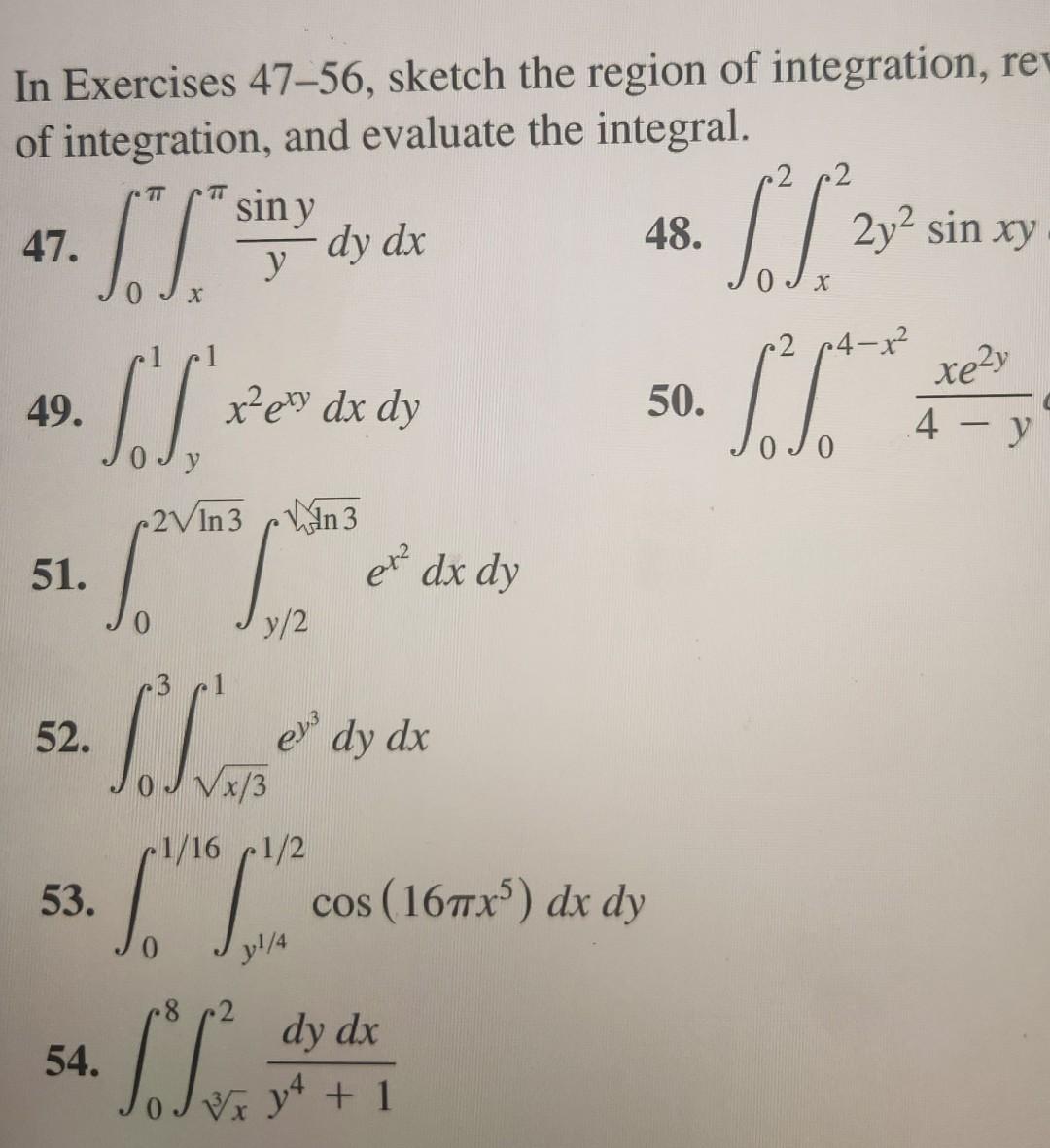 Solved Can You Sketch The Region Of Integration Reverse The