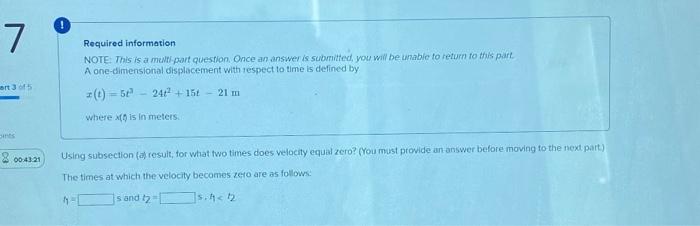 Solved Required information NOTE. This is a multh-part | Chegg.com