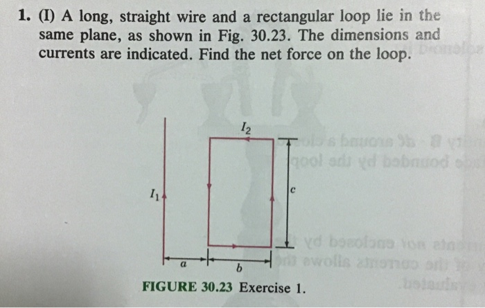 Solved 1. (I) A long, straight wire and a rectangular loop | Chegg.com