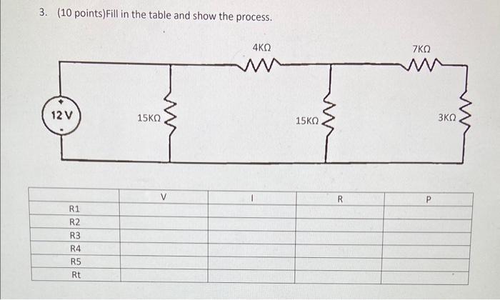 Solved 3. (10 points)Fill in the table and show the process. | Chegg.com