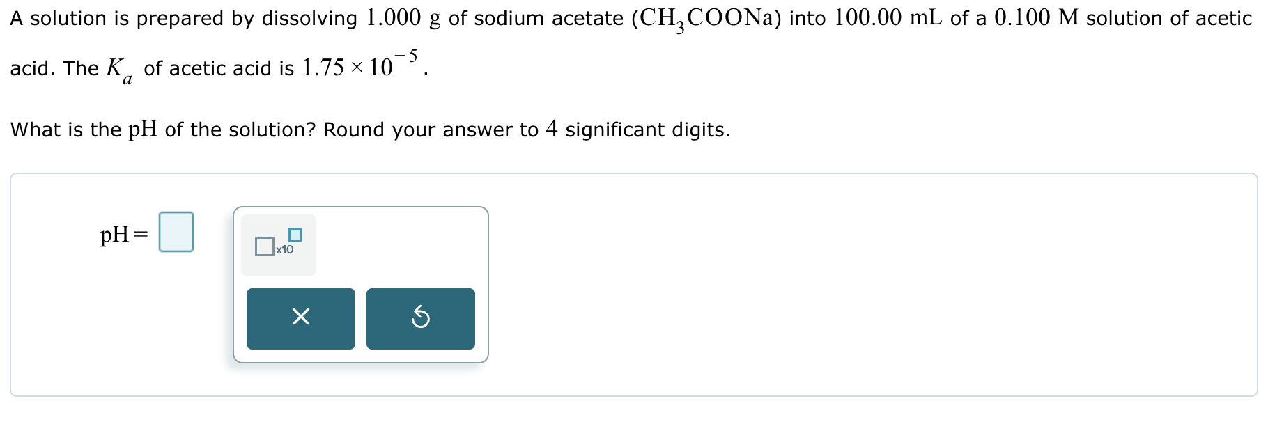 Solved A solution is prepared by dissolving 1.000 ﻿g of | Chegg.com