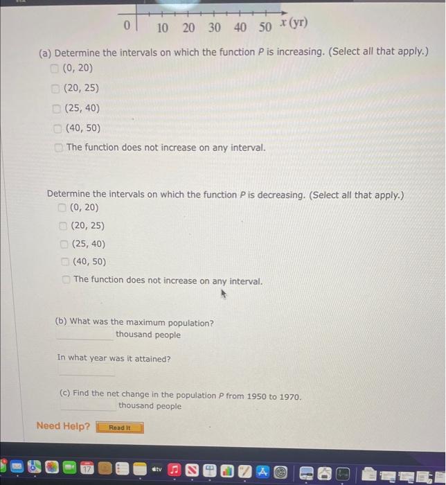 Solved (a) Determine the intervals on which the function P | Chegg.com