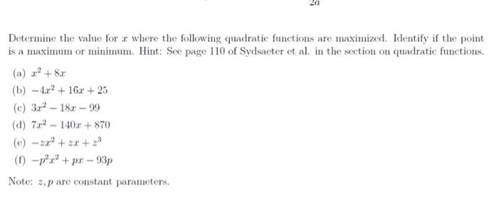Solved Determine the value for x where the following | Chegg.com