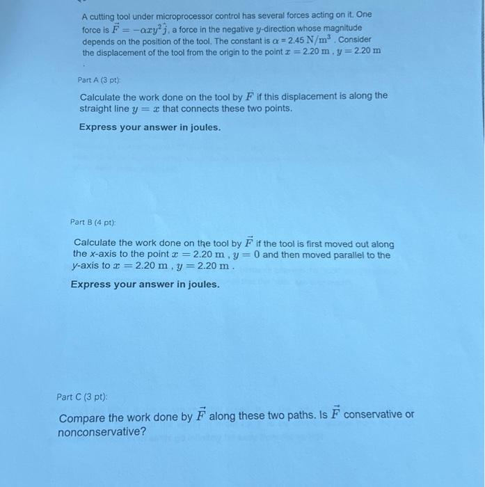 Solved A cutting tool under microprocessor control has | Chegg.com