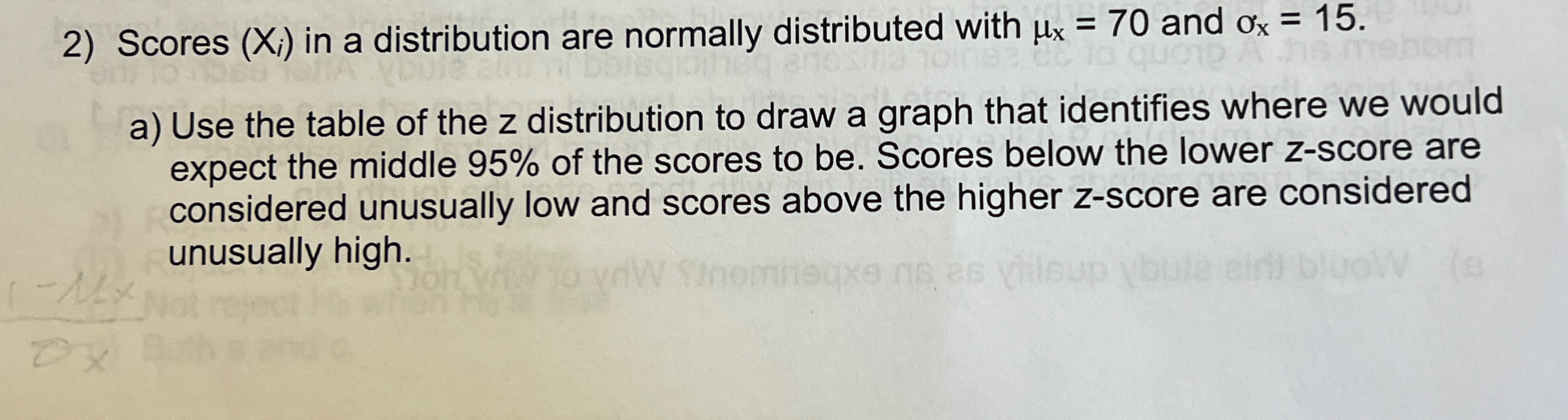 Solved Scores (xi) ﻿in a distribution are normally | Chegg.com