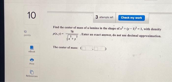 Solved Find the center of mass of a lamina in the shape of | Chegg.com