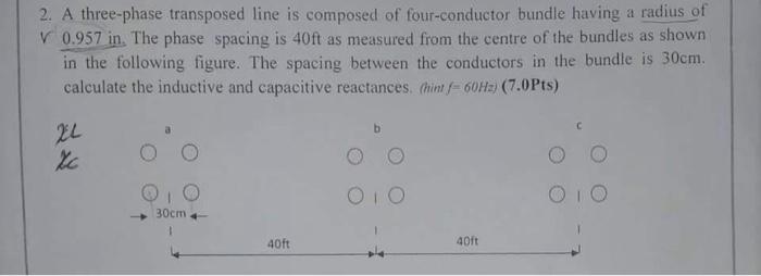Solved 2. A three-phase transposed line is composed of | Chegg.com