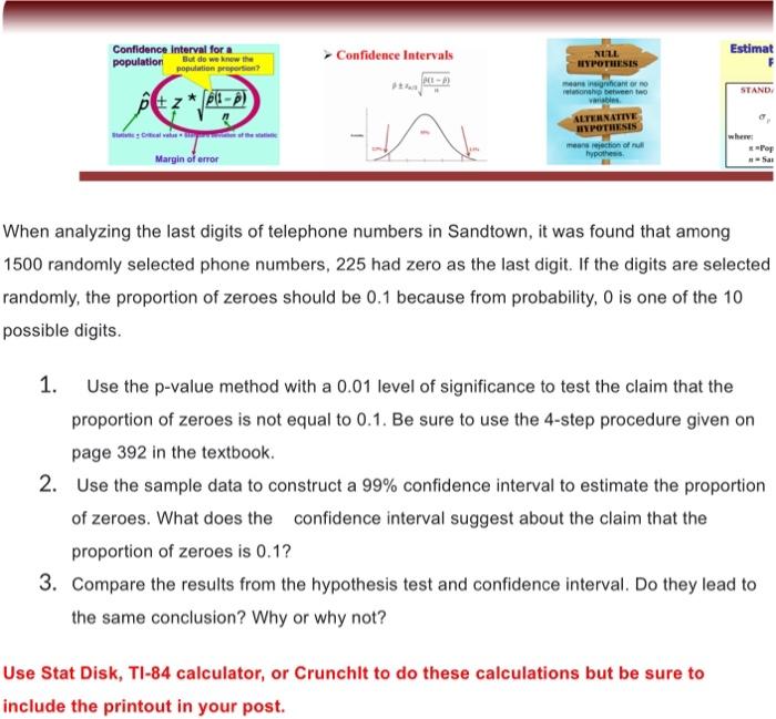 Solved When analyzing the last digits of telephone numbers | Chegg.com