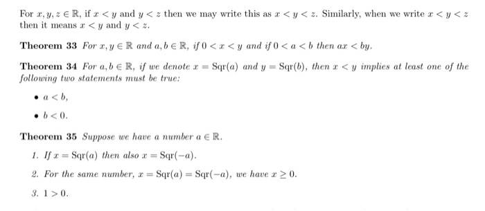 Solved Please prove theorem 33, theorem 34, theorem 35.use | Chegg.com