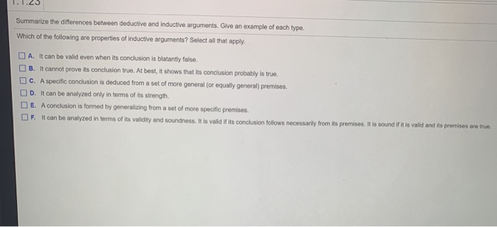 Solved Summarize the differences between deductive and | Chegg.com
