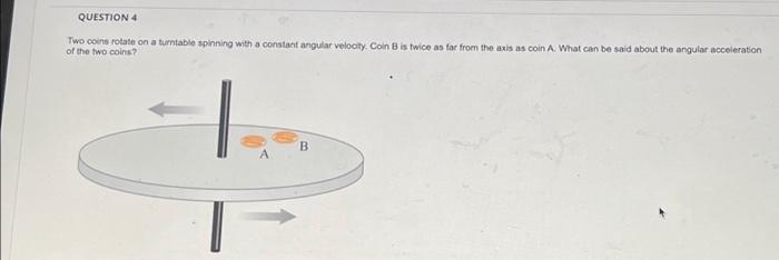 Solved Two coins rotate on a tumtable spinning with a | Chegg.com
