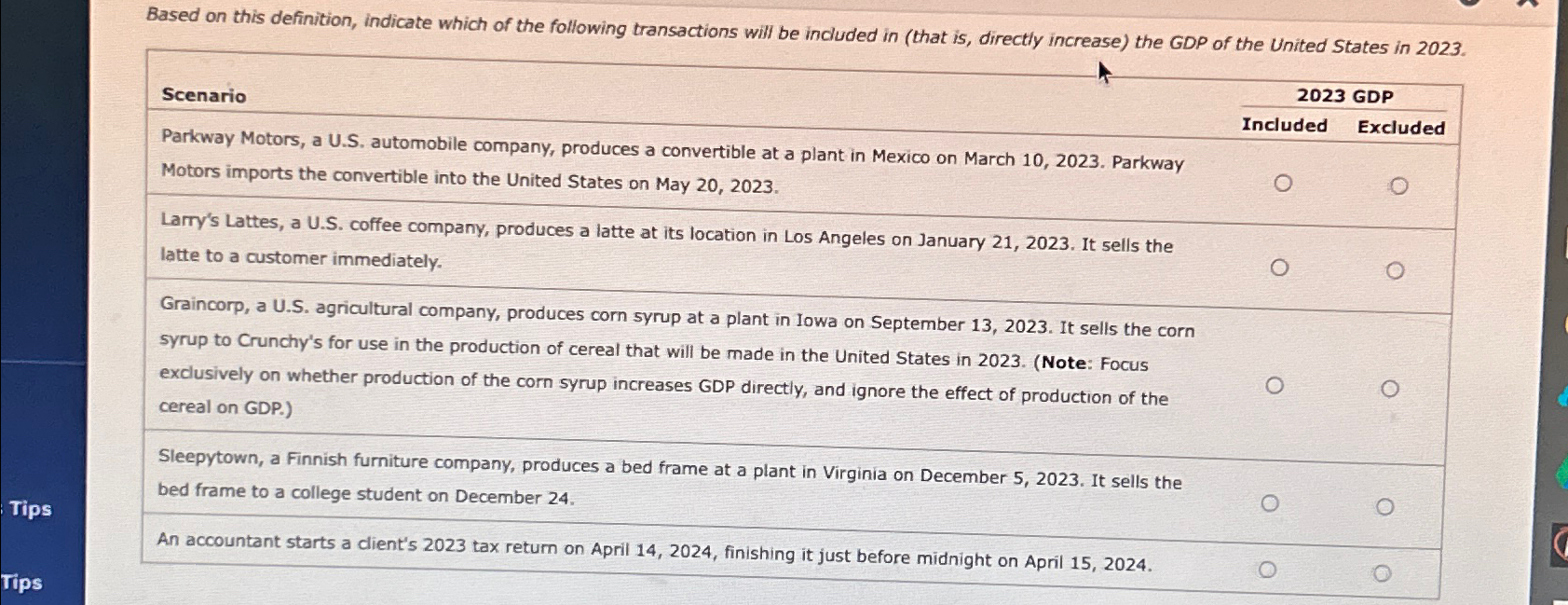 Solved Based on this definition, indicate which of the | Chegg.com