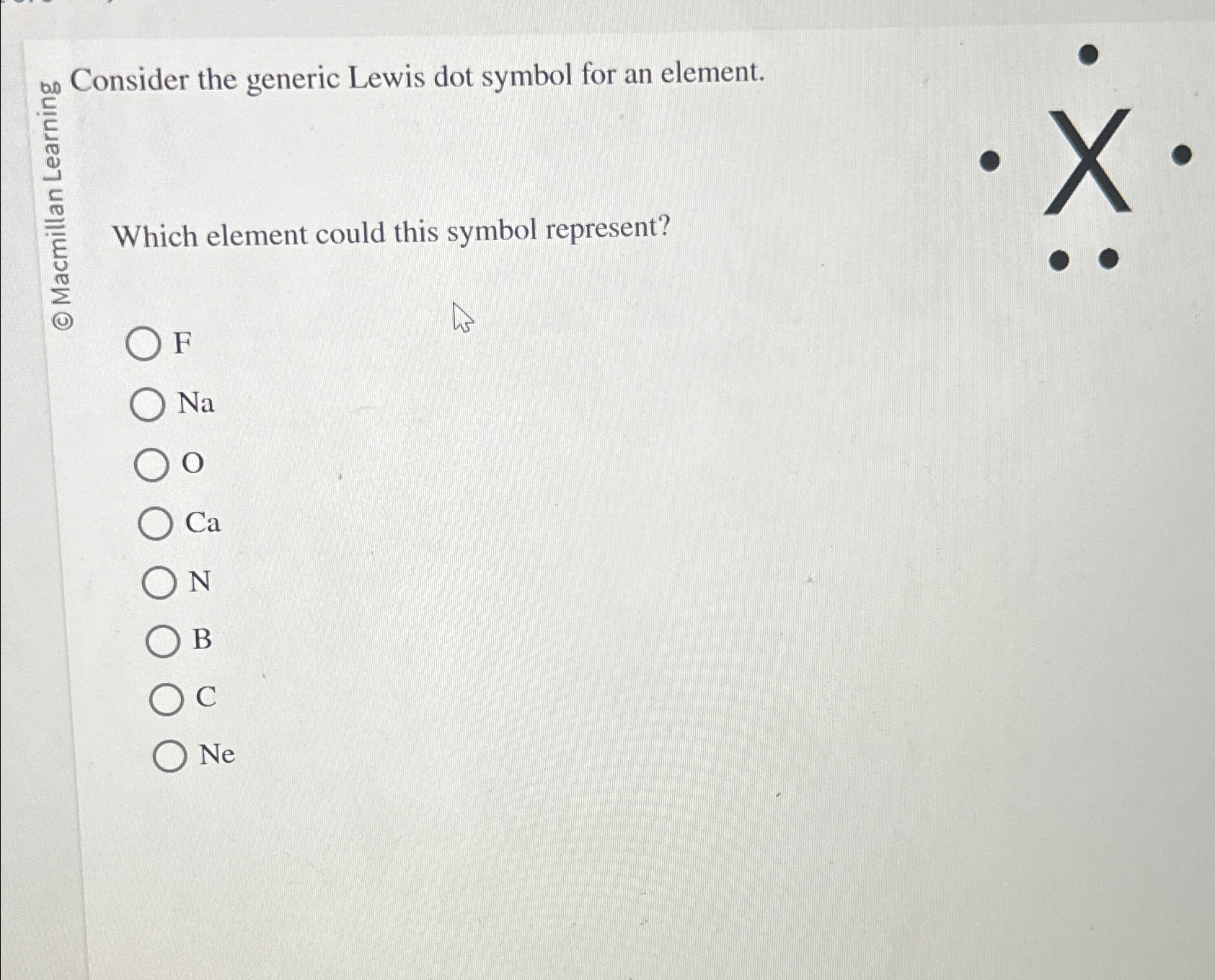 Solved bonsider the generic Lewis dot symbol for an | Chegg.com