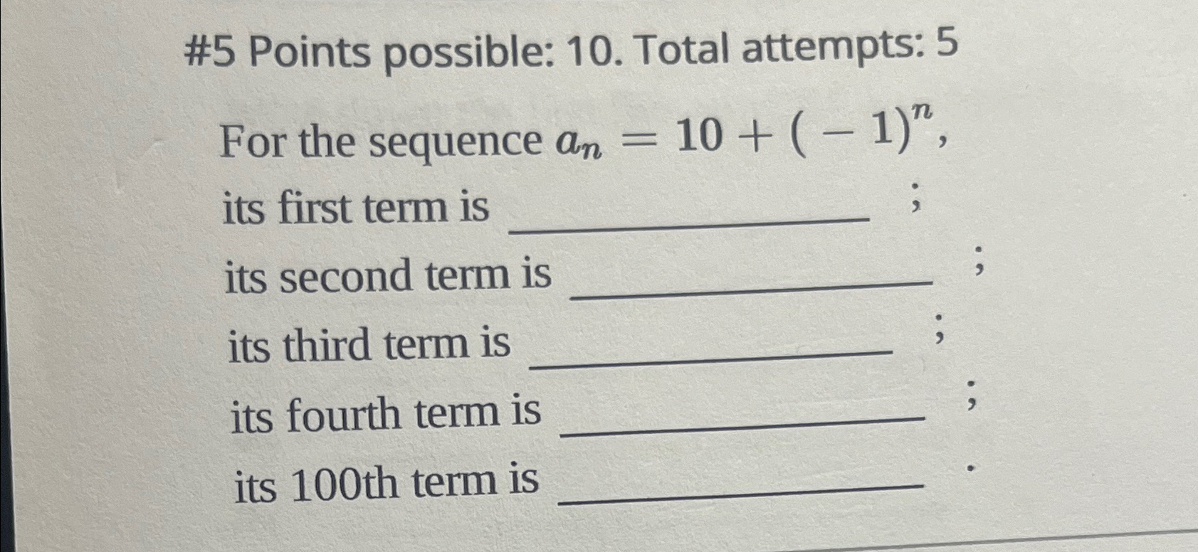 Solved #5 ﻿Points possible: 10 . ﻿Total attempts: 5For the | Chegg.com