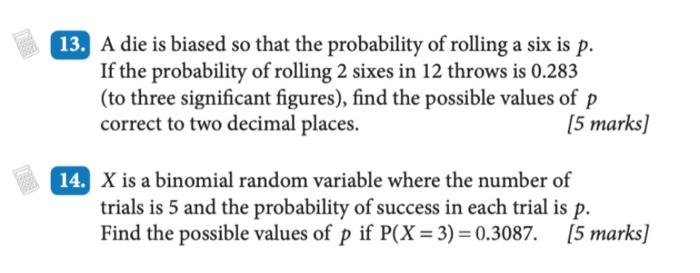 Solved 13. A die is biased so that the probability of | Chegg.com