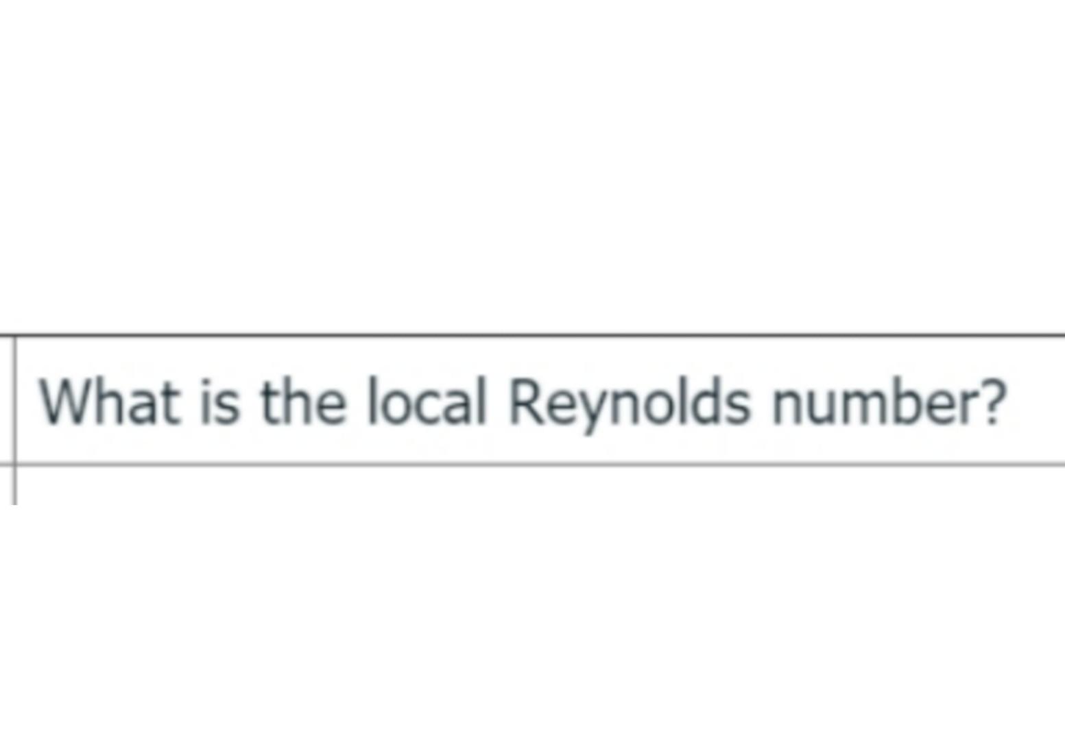 Solved What is the local Reynolds number? | Chegg.com