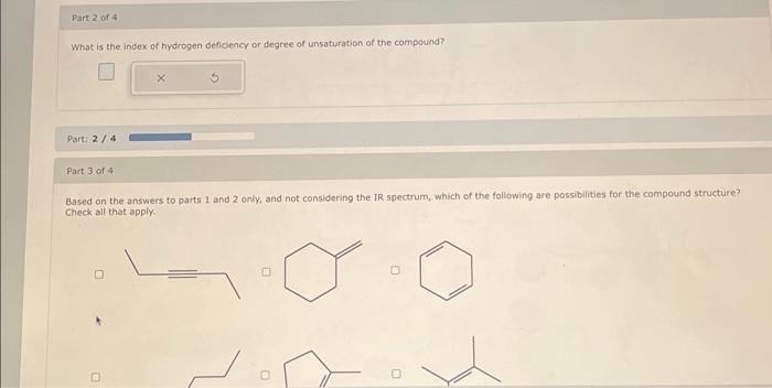Solved An unknown compound with formula CiH, gives the tR | Chegg.com