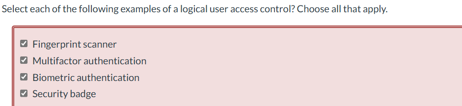 Solved Select each of the following examples of a logical | Chegg.com