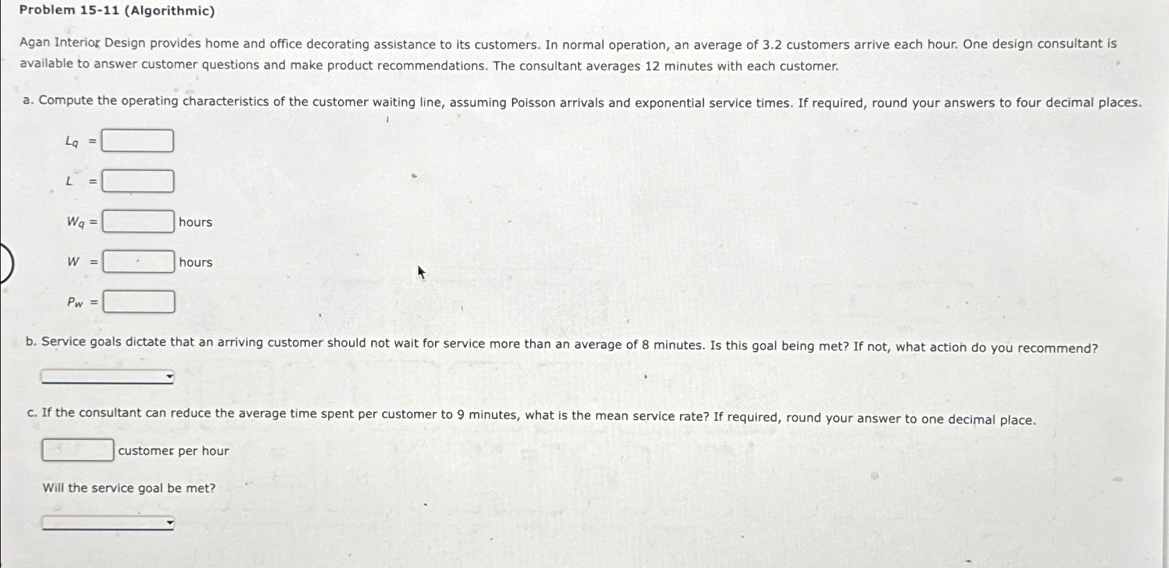 Solved Problem 15-11 (Algorithmic) ﻿available to answer | Chegg.com