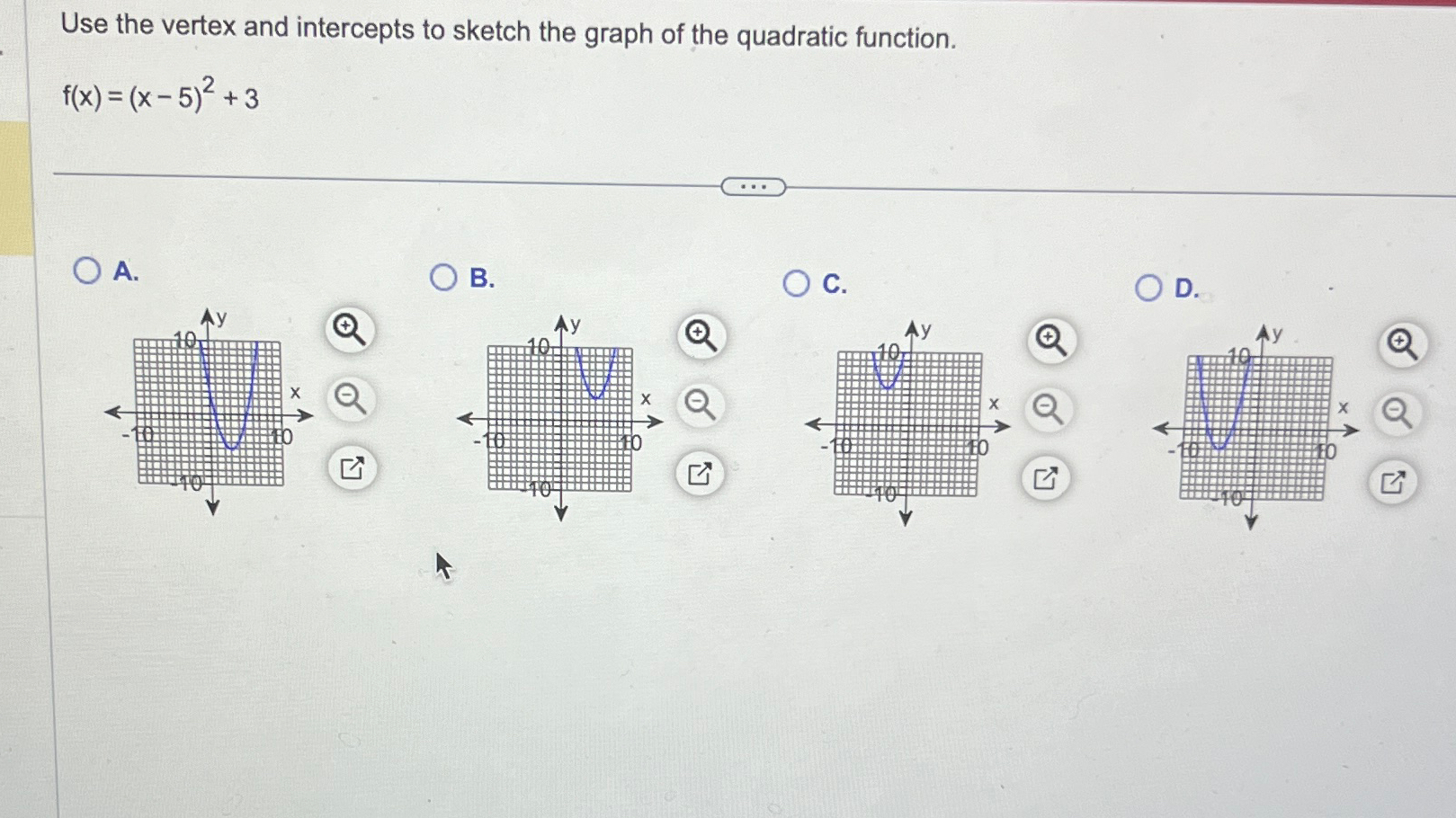 Solved Use the vertex and intercepts to sketch the graph of | Chegg.com