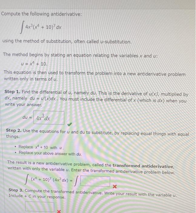 Solved Compute the following antiderivative: | ***** +10) dx | Chegg.com