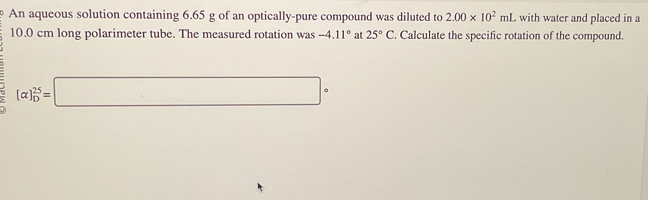 Solved An aqueous solution containing 6.65 ﻿g of an | Chegg.com