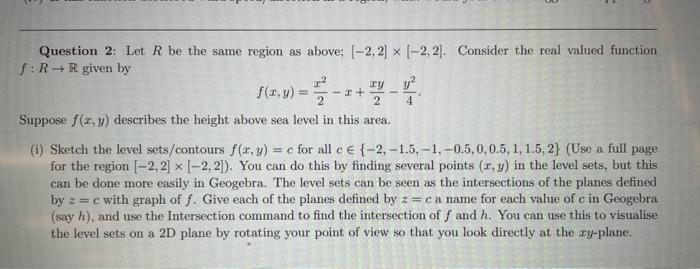 Solved Question 2: Let R be the same region as above; | Chegg.com
