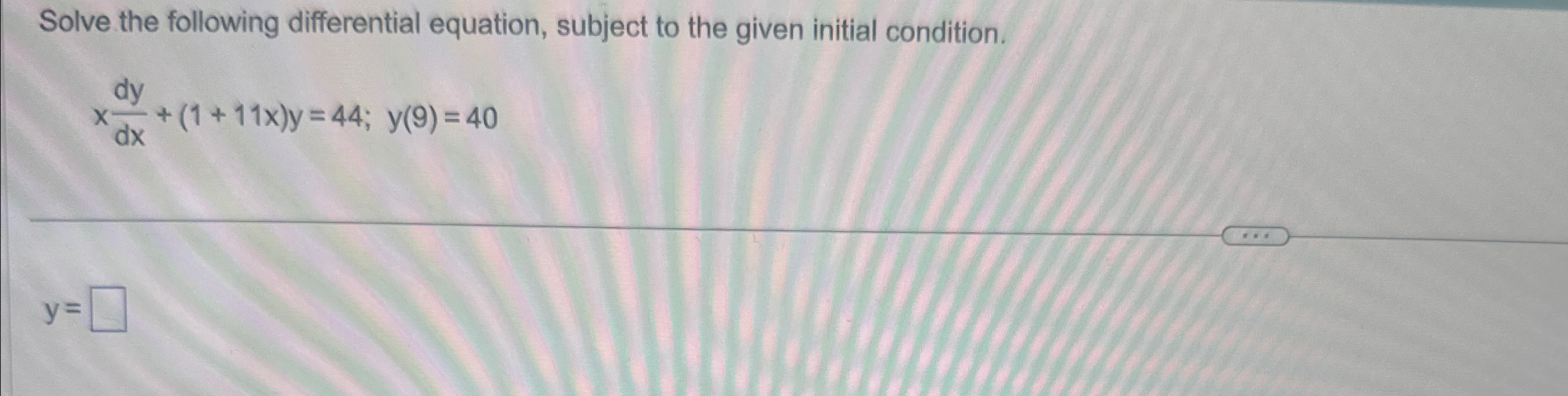 Solved Solve the following differential equation, subject to | Chegg.com