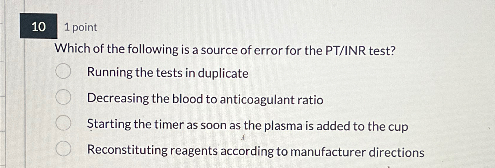 Solved 101 ﻿pointWhich of the following is a source of error | Chegg.com