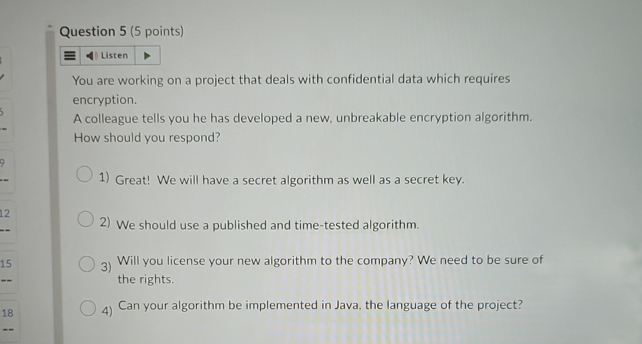 Solved Question 5 (5 ﻿points)You are working on a project | Chegg.com